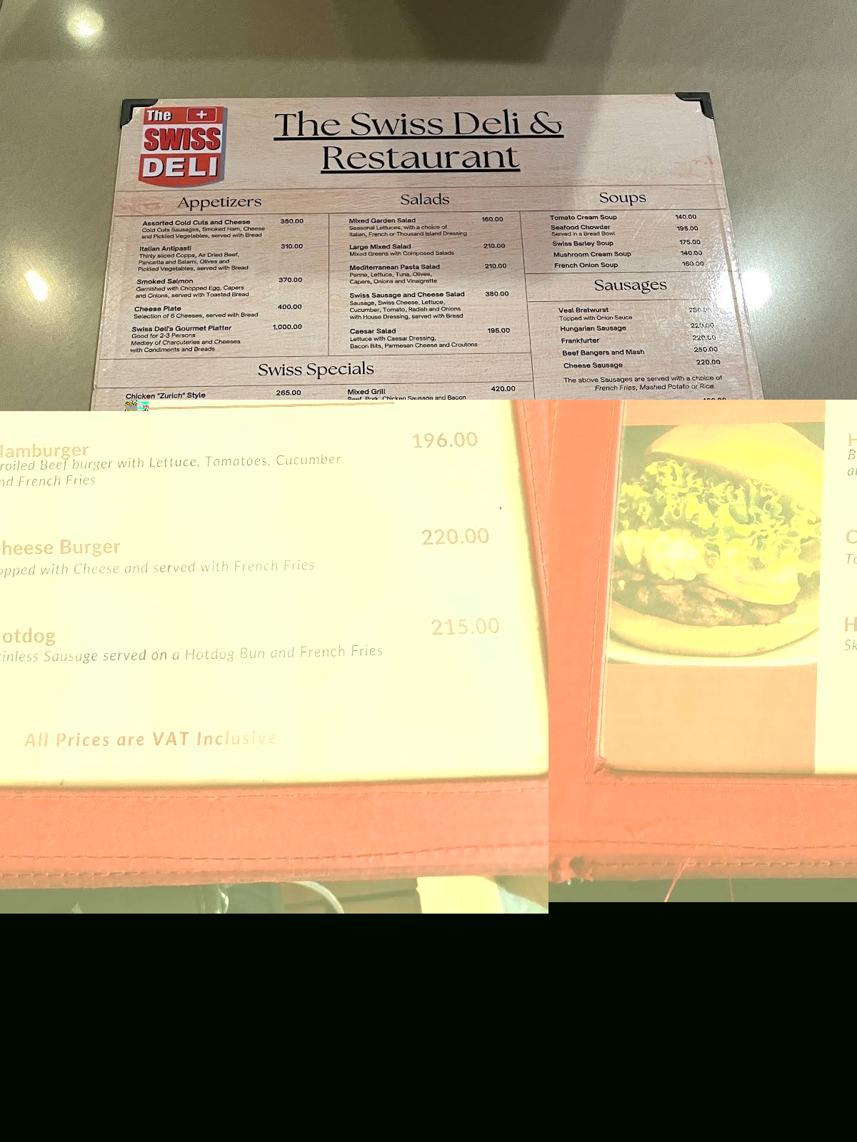 Carta de The Swiss Deli & Restaurant - Mamay, Dávao, Mamay Rd