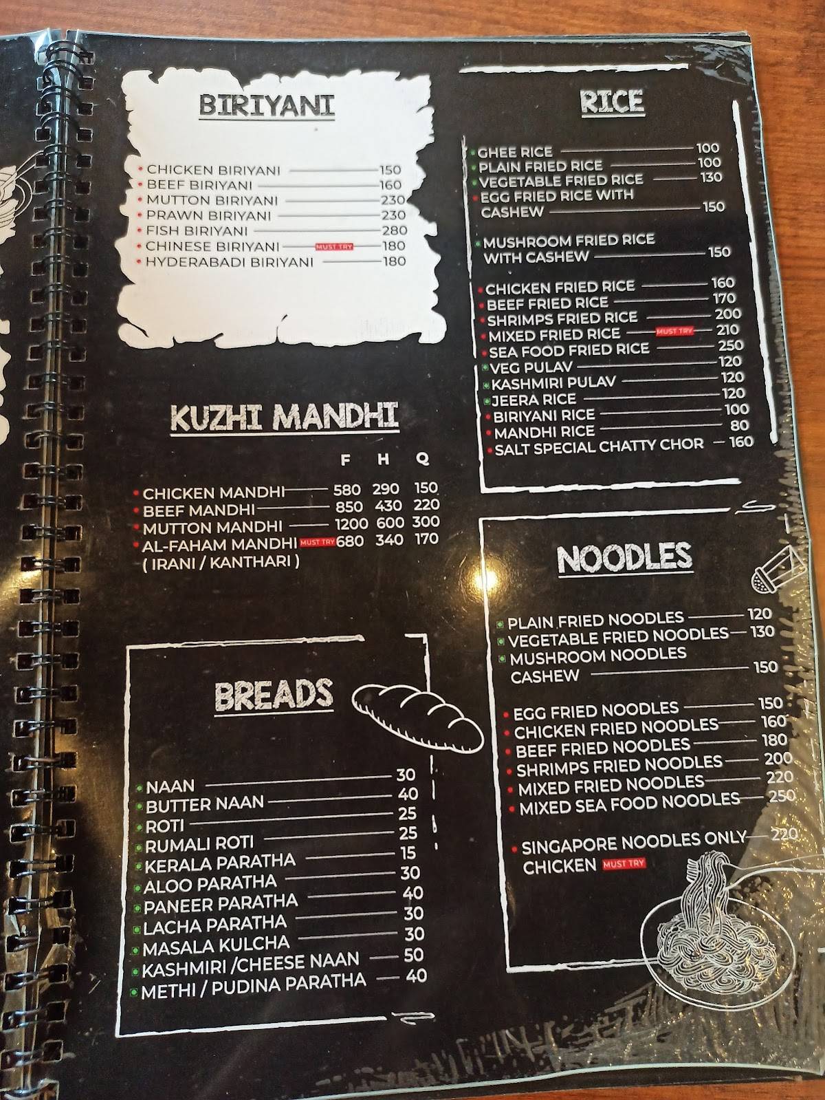 Menu at The Salt Restaurant Panampilly Nagar, Ernakulam, The salt