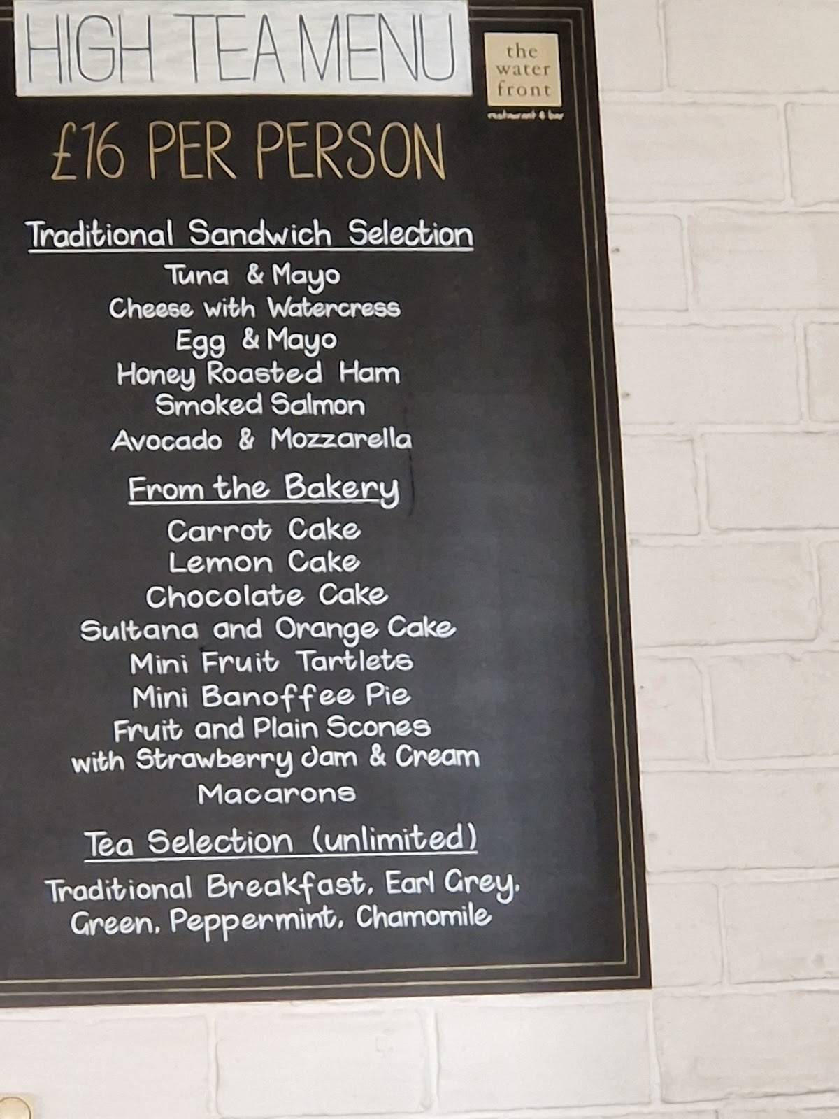Menu at The Waterfront Restaurant & Bar, Gibraltar