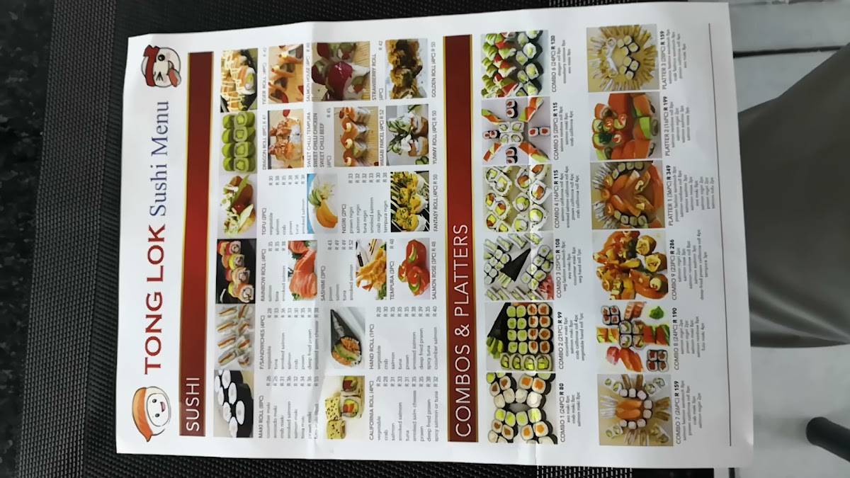 Menu at Tong Lok restaurant, New Redruth, Alberton Crossing