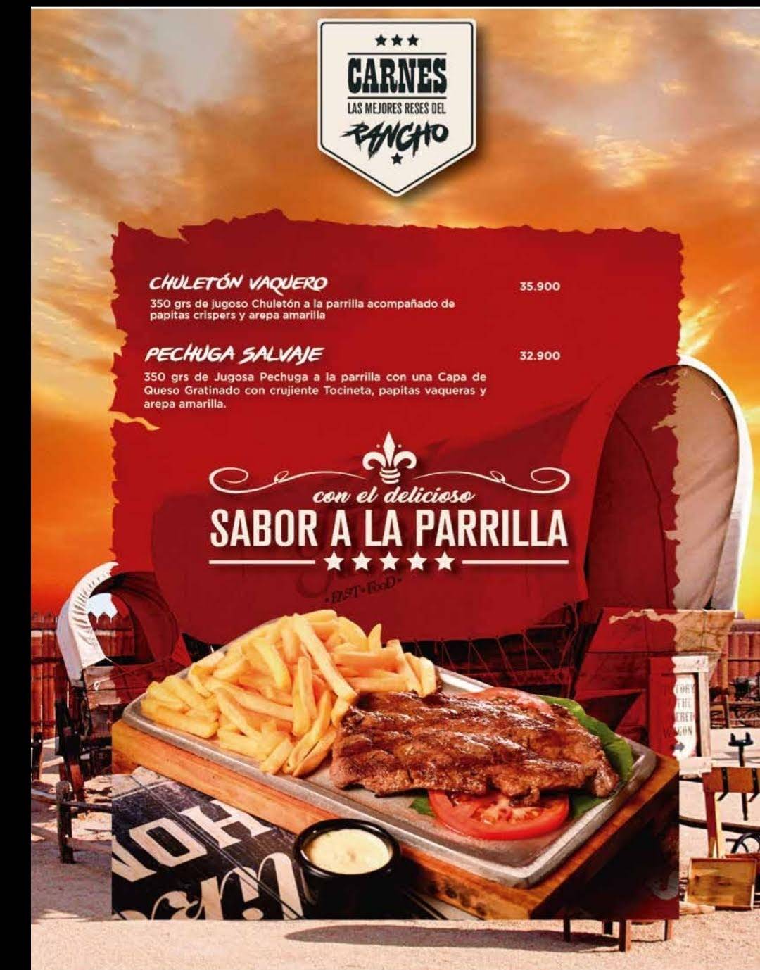Carta del restaurante Toro McCoy Las Américas, Bogotá