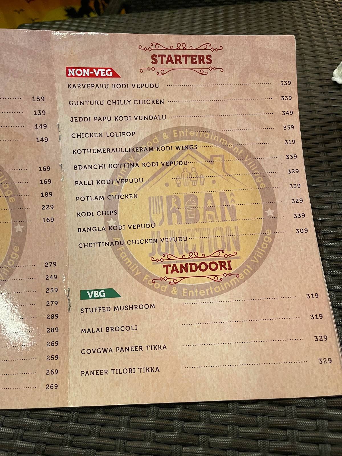 Menu at URBAN JUNCTION, Hyderabad
