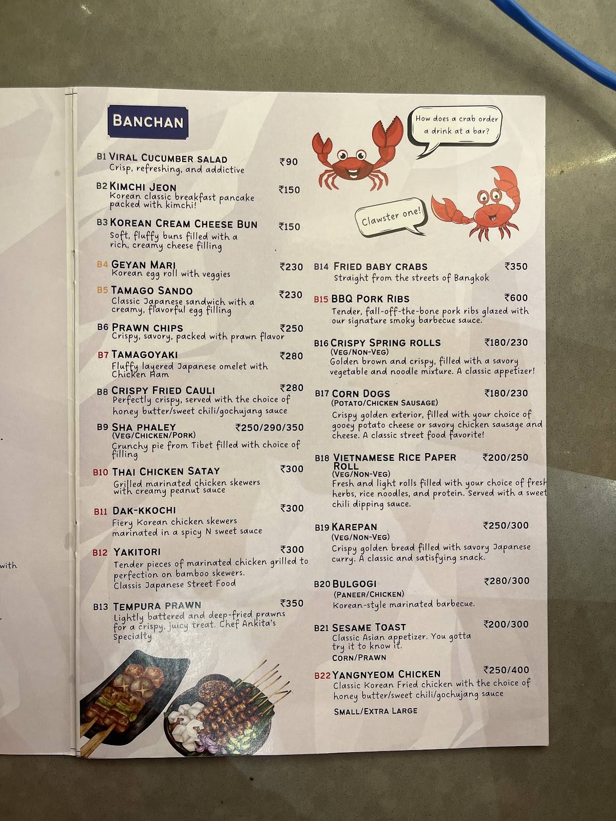 Menu at Umami Cha, Bhubaneswar