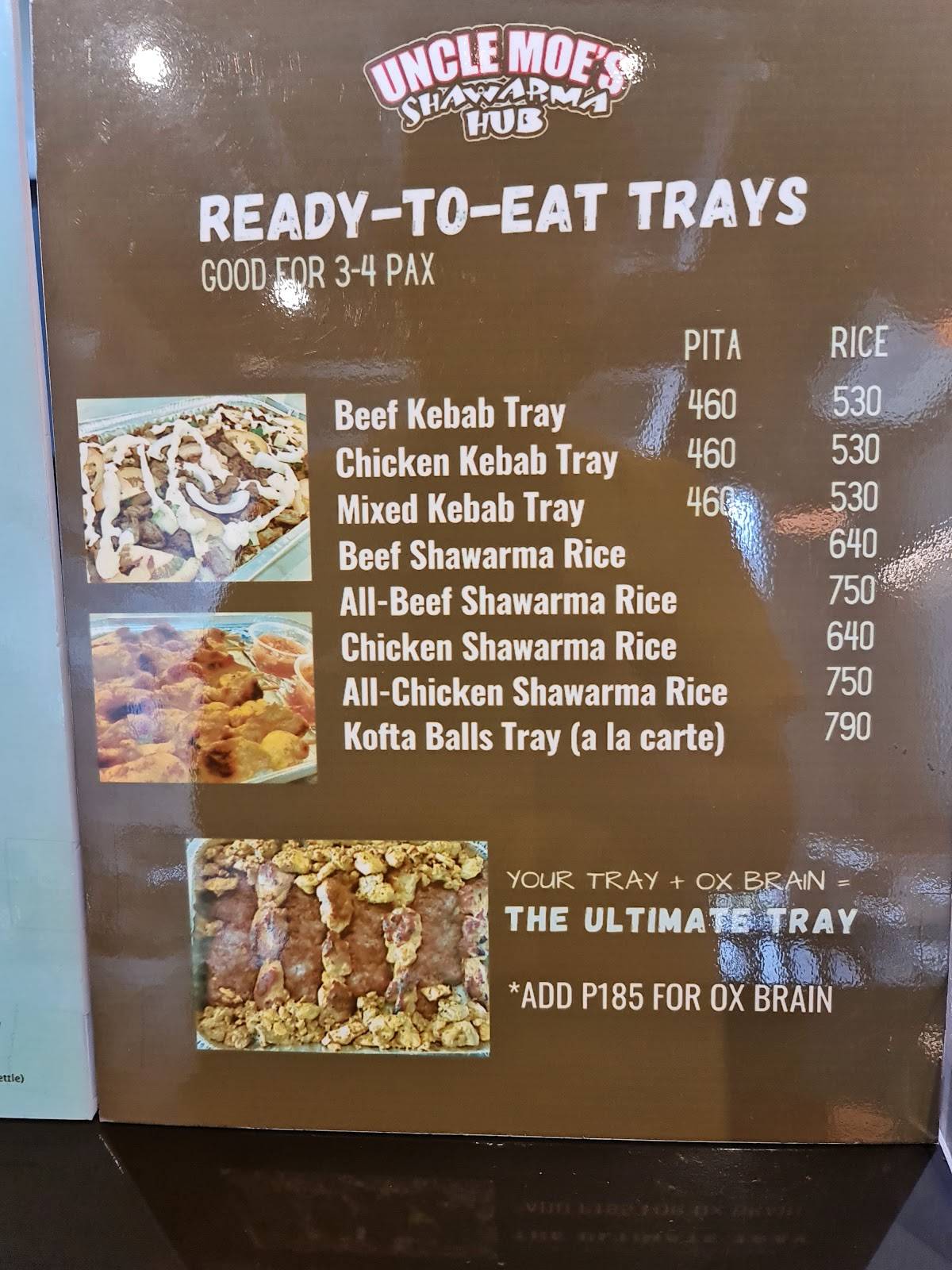 Menu at Uncle Moe's Shawarma Hub - Vista Place restaurant, Manila, G3H5+XV4