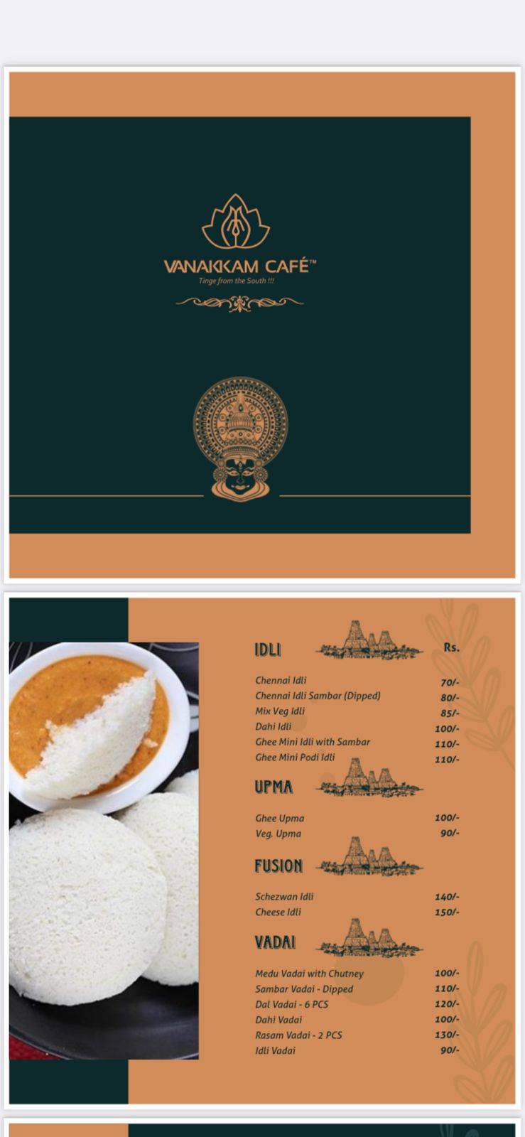 Menu at Vanakkam Cafe Best South Indian Restaurant Surat, Surat