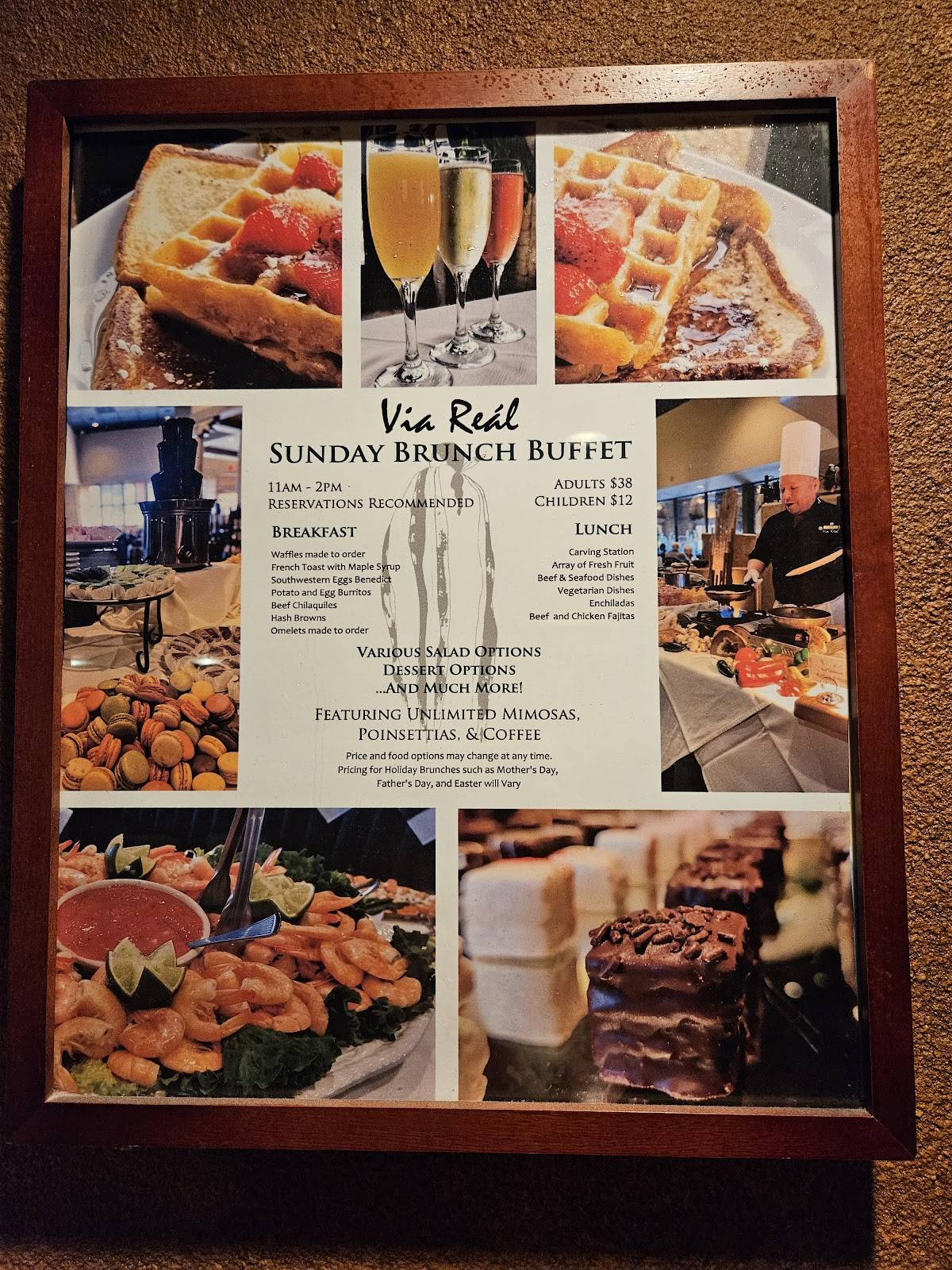 Menu at Via Real Restaurant, Irving, N MacArthur Blvd Suite 100