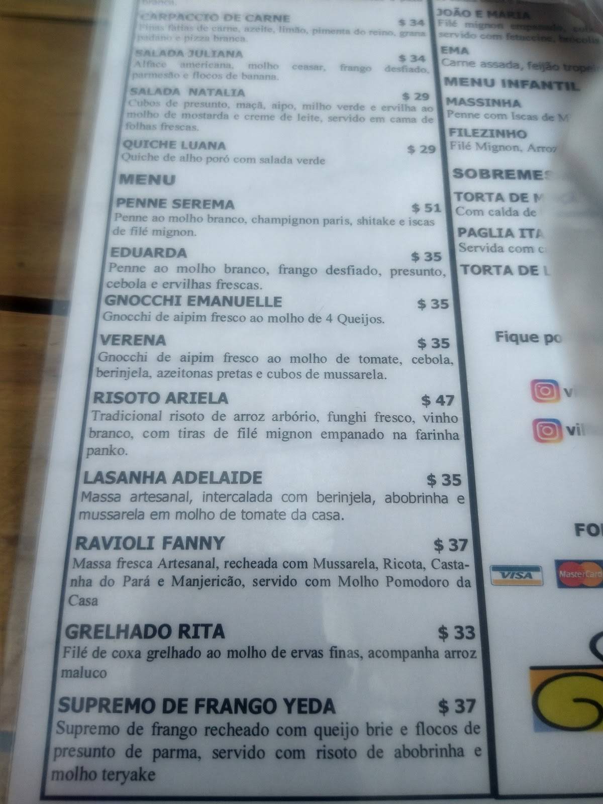 Menu em Villa Rio Restaurante, Rio de Janeiro