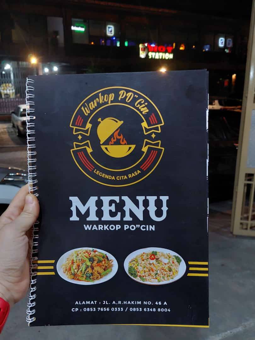 Carta del restaurante Warkop Popo Cin, Padang