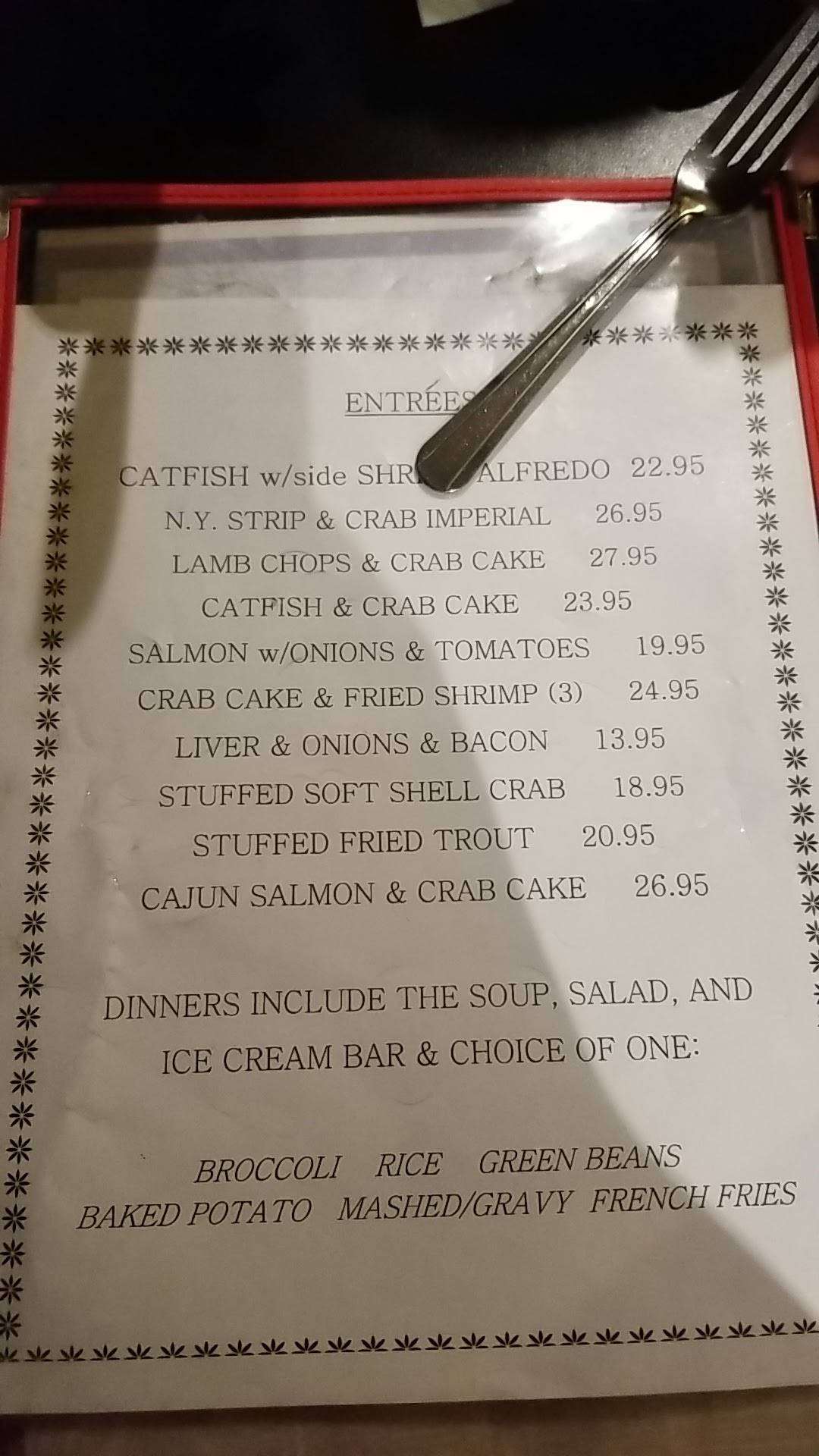Menu at Windsor Inn Crab House restaurant, Milford Mill