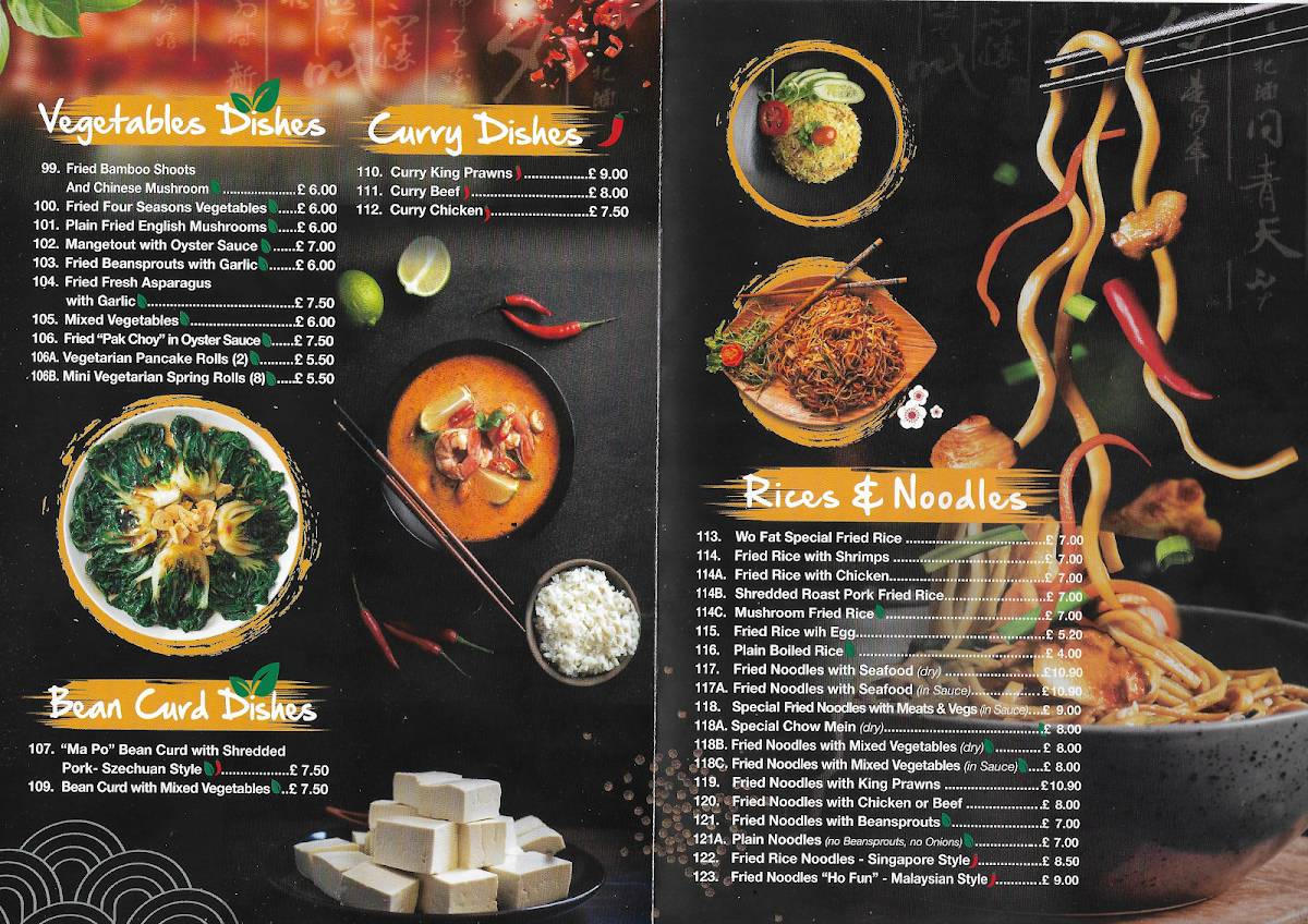 Menu at Wo Fat restaurant, Loughton, 270-272 High Rd
