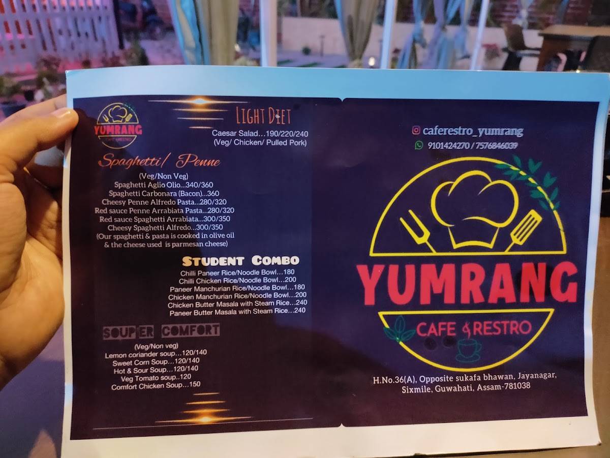 Menu at Yumrang Cafe & Restro, Guwahati
