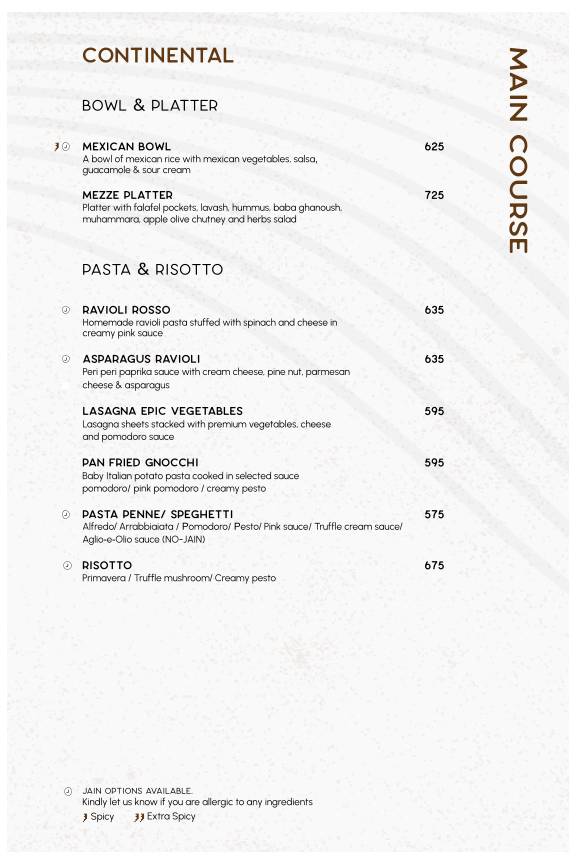 Menu at ZERO The restaurant, Surat