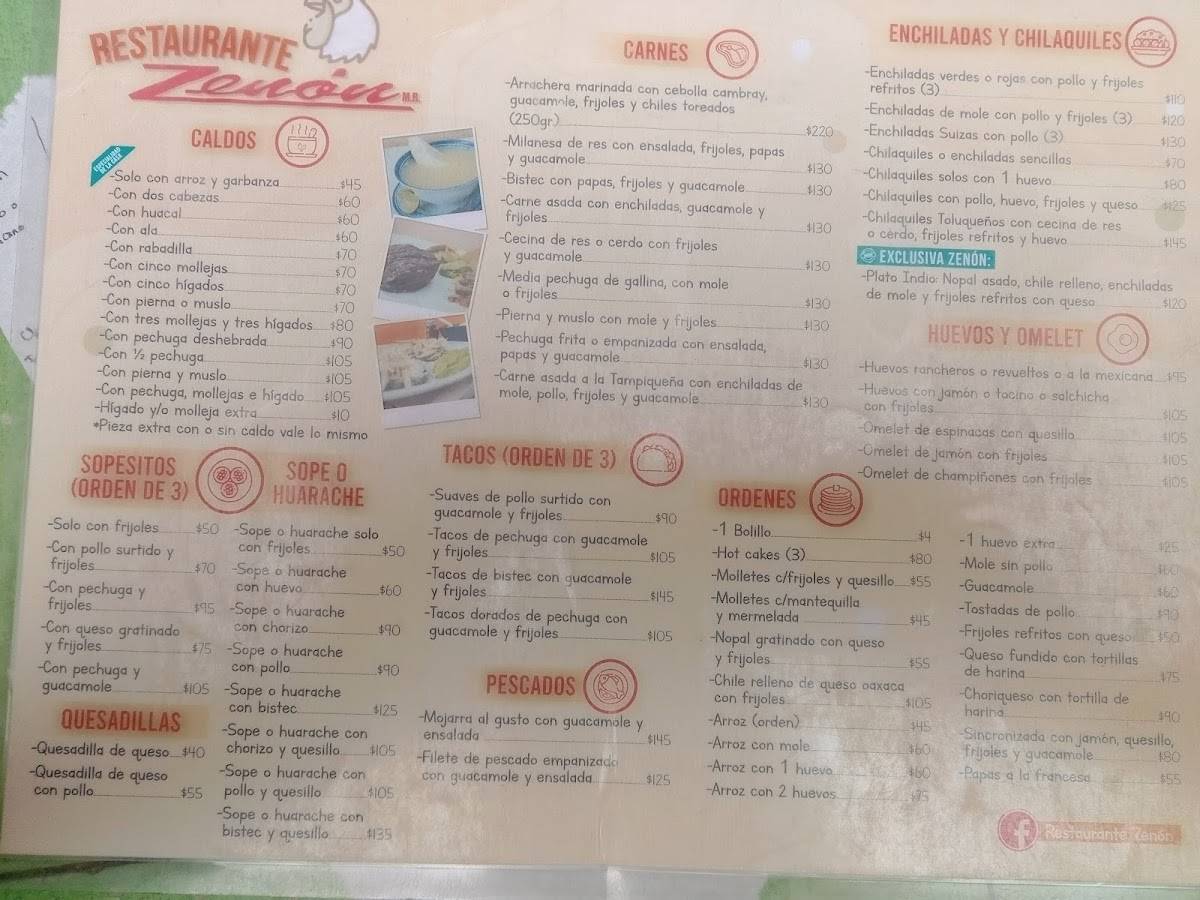 Carta de Restaurante Zénon Misterios, Ciudad de México, Calz. de los ...
