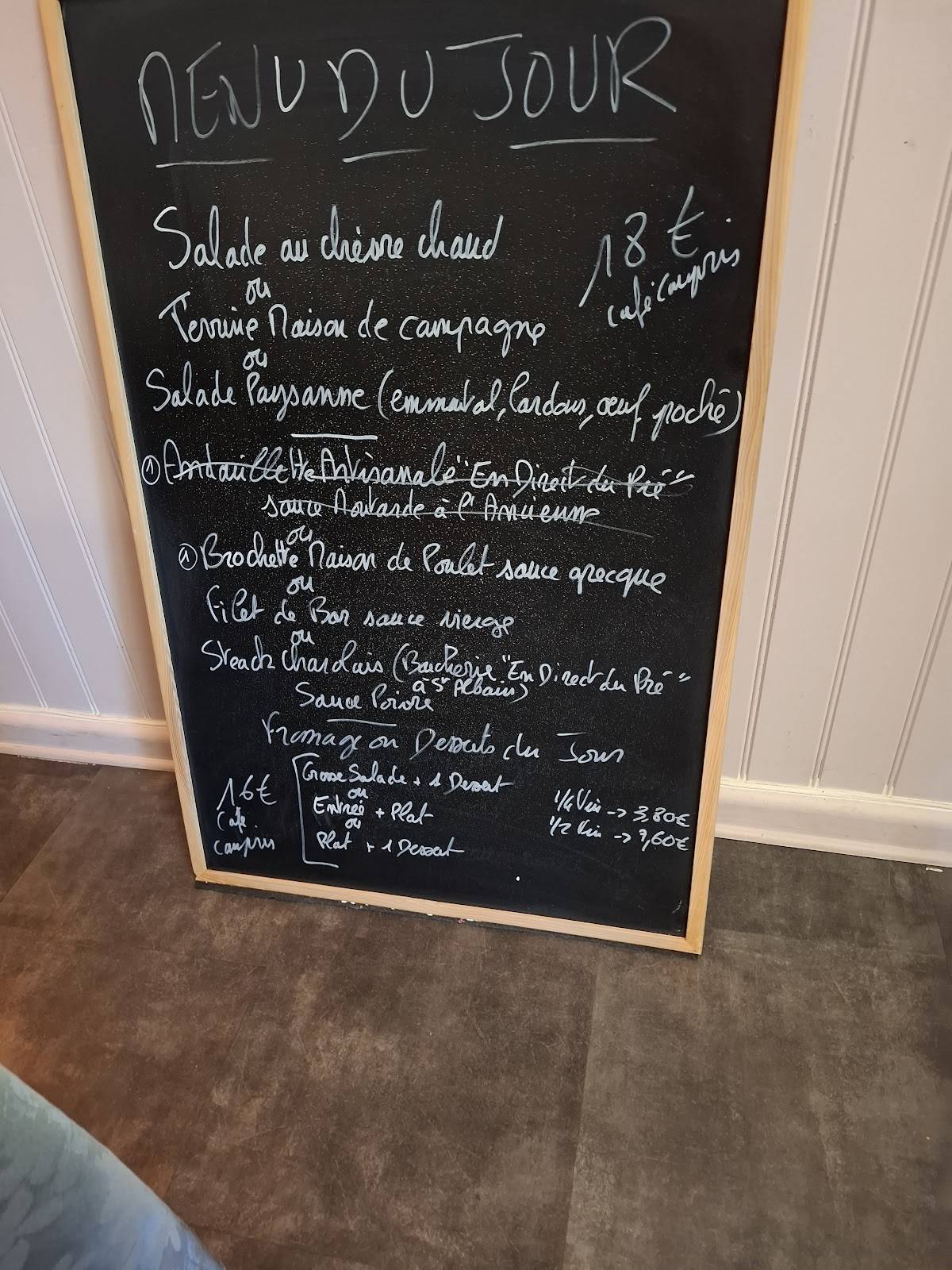 Menu au Restaurant de la Gare, Fleurville