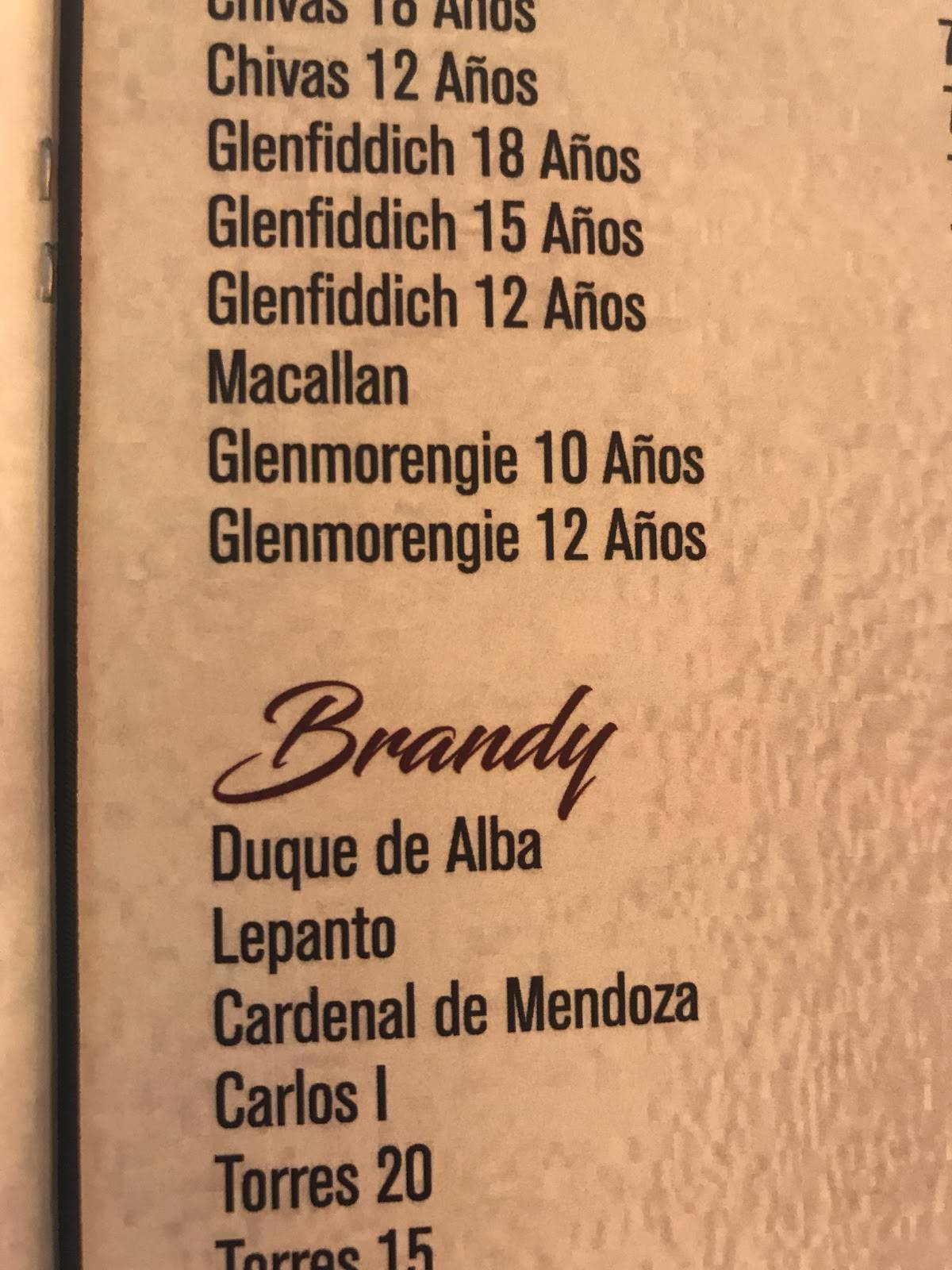 Carta de Los Inmortales Restaurant Bar, Zapopan