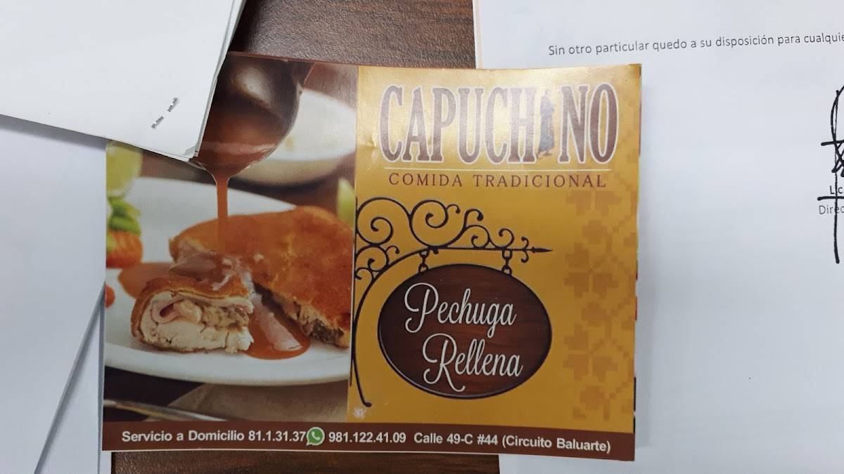 Carta del restaurante COCINA TRADICIONAL CAPUCHINO, Campeche