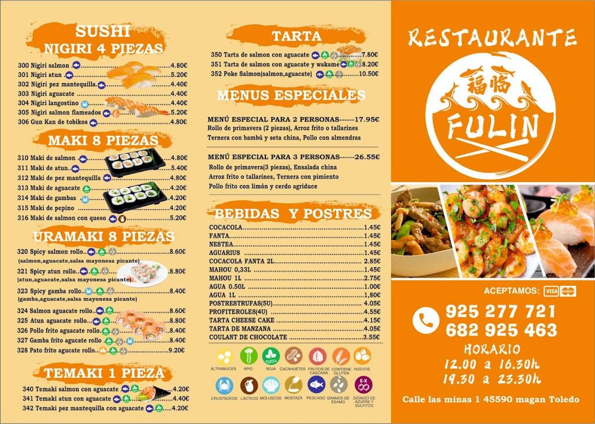 Carta de Restaurante Chino FULIN ( MAGAN ), Magán