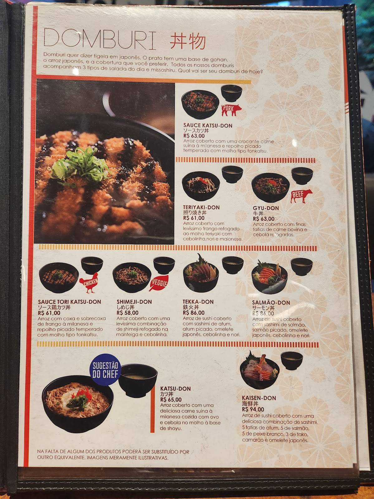 Carta de Restaurante Kazu, São Paulo, R. Thomaz Gonzaga