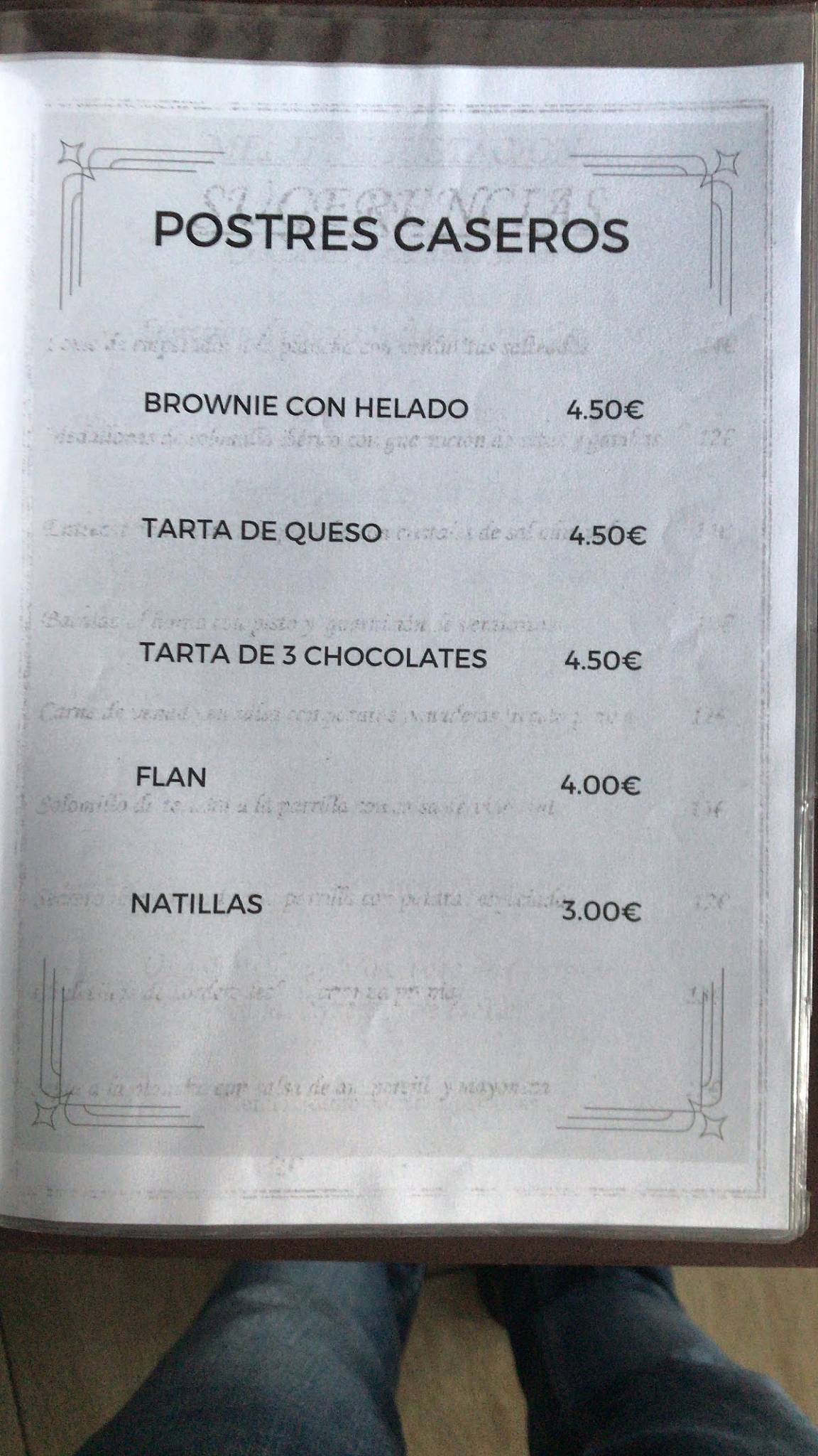 Carta de Restaurante Lupin….El principio, Toledo