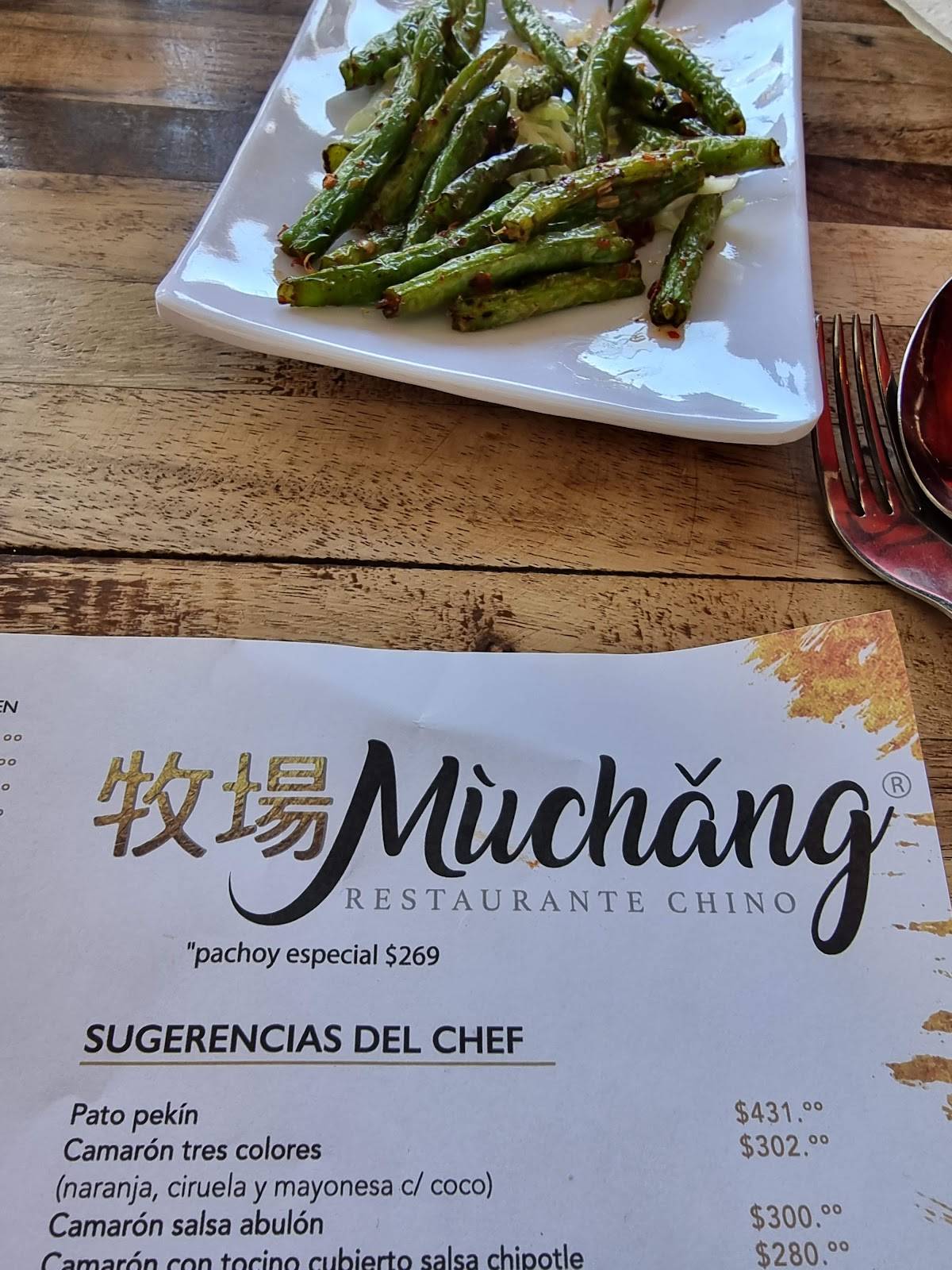 Carta de Restaurante Muchang, Zapopan