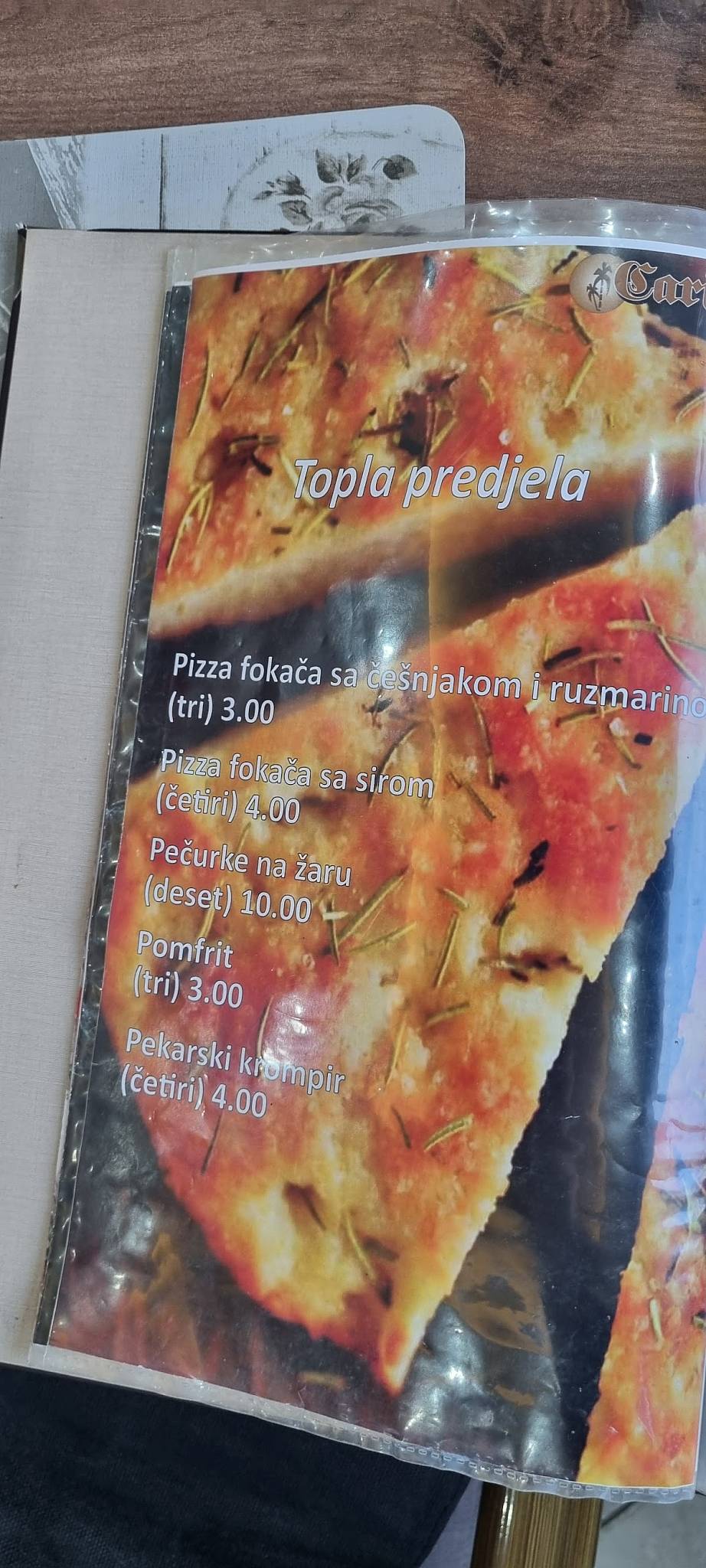 Menu at Restoran Caribic restaurant, Derventa