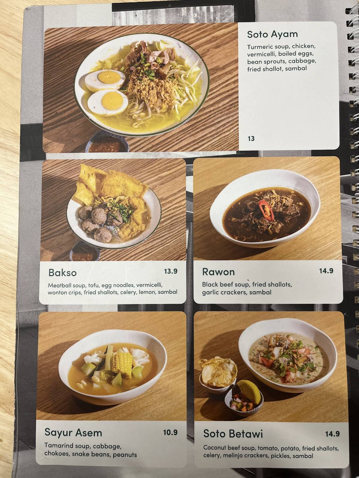 Menu at Ria Ayam Penyet restaurant, Victoria Park