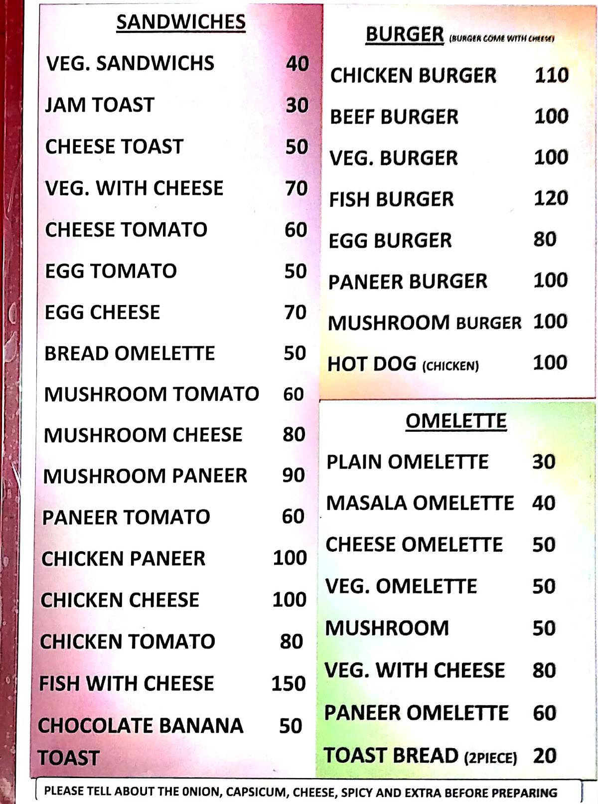 Menu at Richy Rich ice creams ( Ice Cafe ), Kuilapalayam