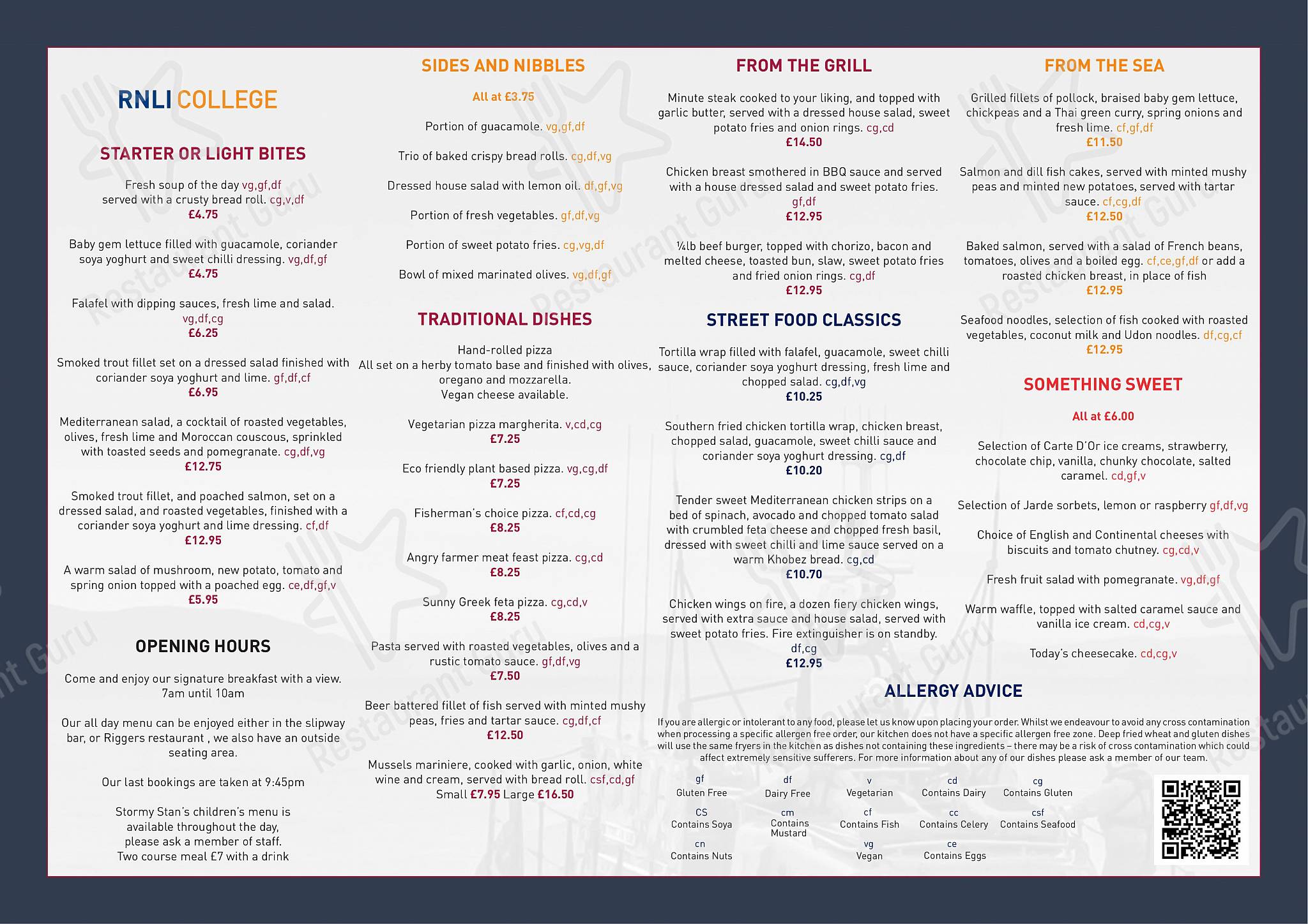Menu at Riggers pub & bar, Poole