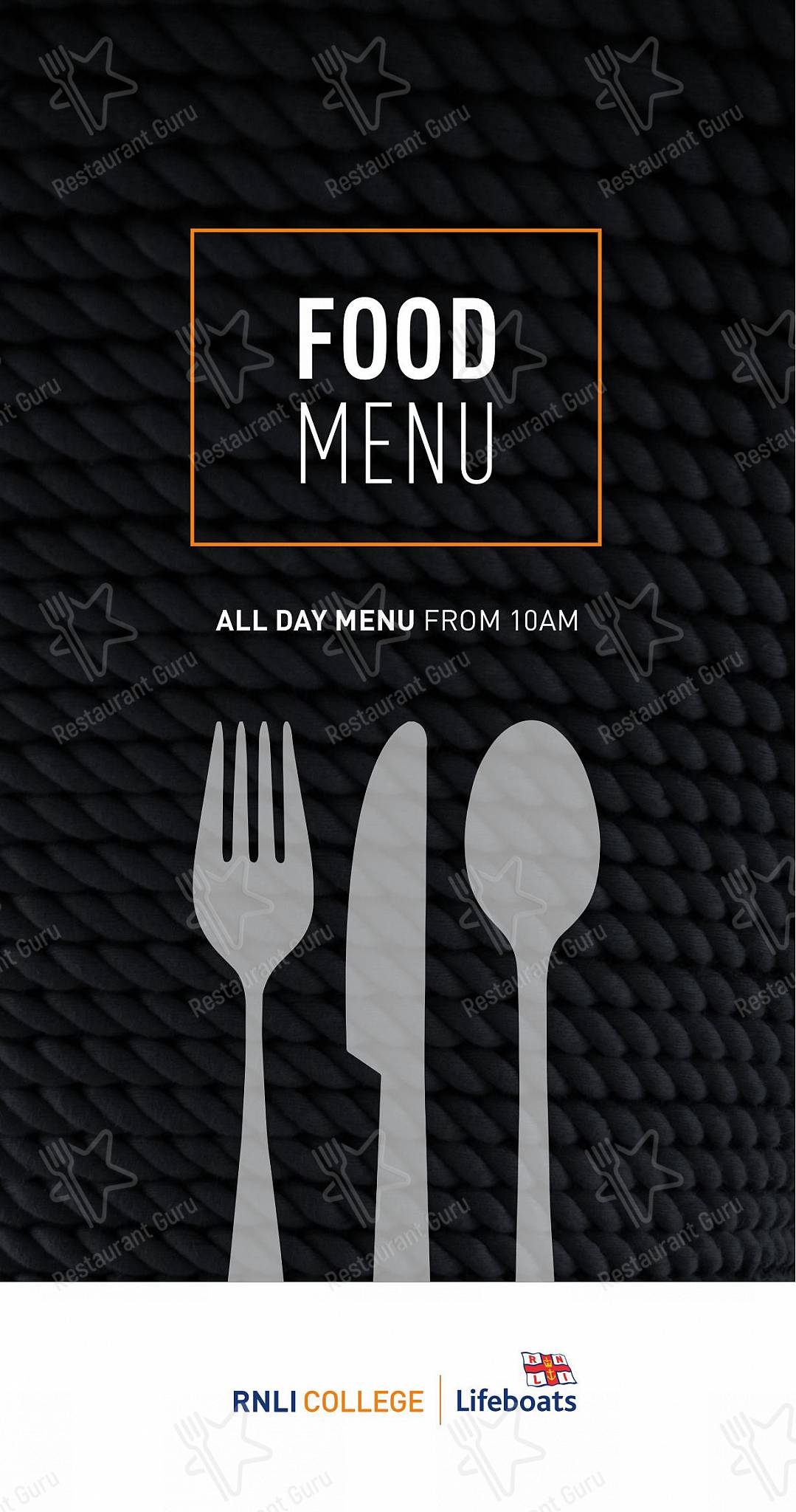 Menu at Riggers Restaurant, Poole