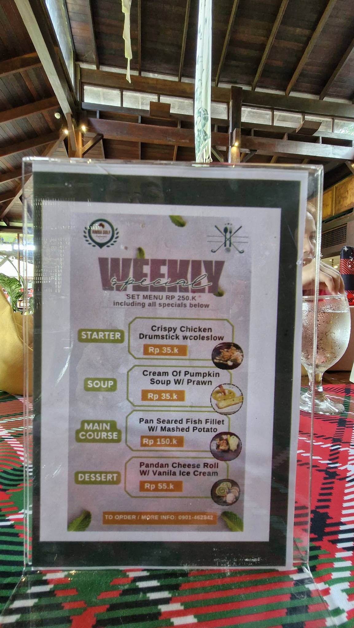 Menu at Rimba Papua Golf Restaurant & Bar, Kuala Kencana