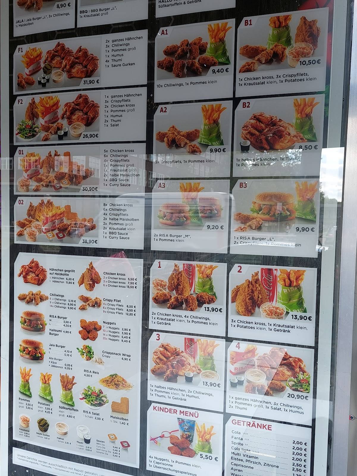 Speisekarte von Risa Chicken restaurant, Berlin, Müllerstraße 30
