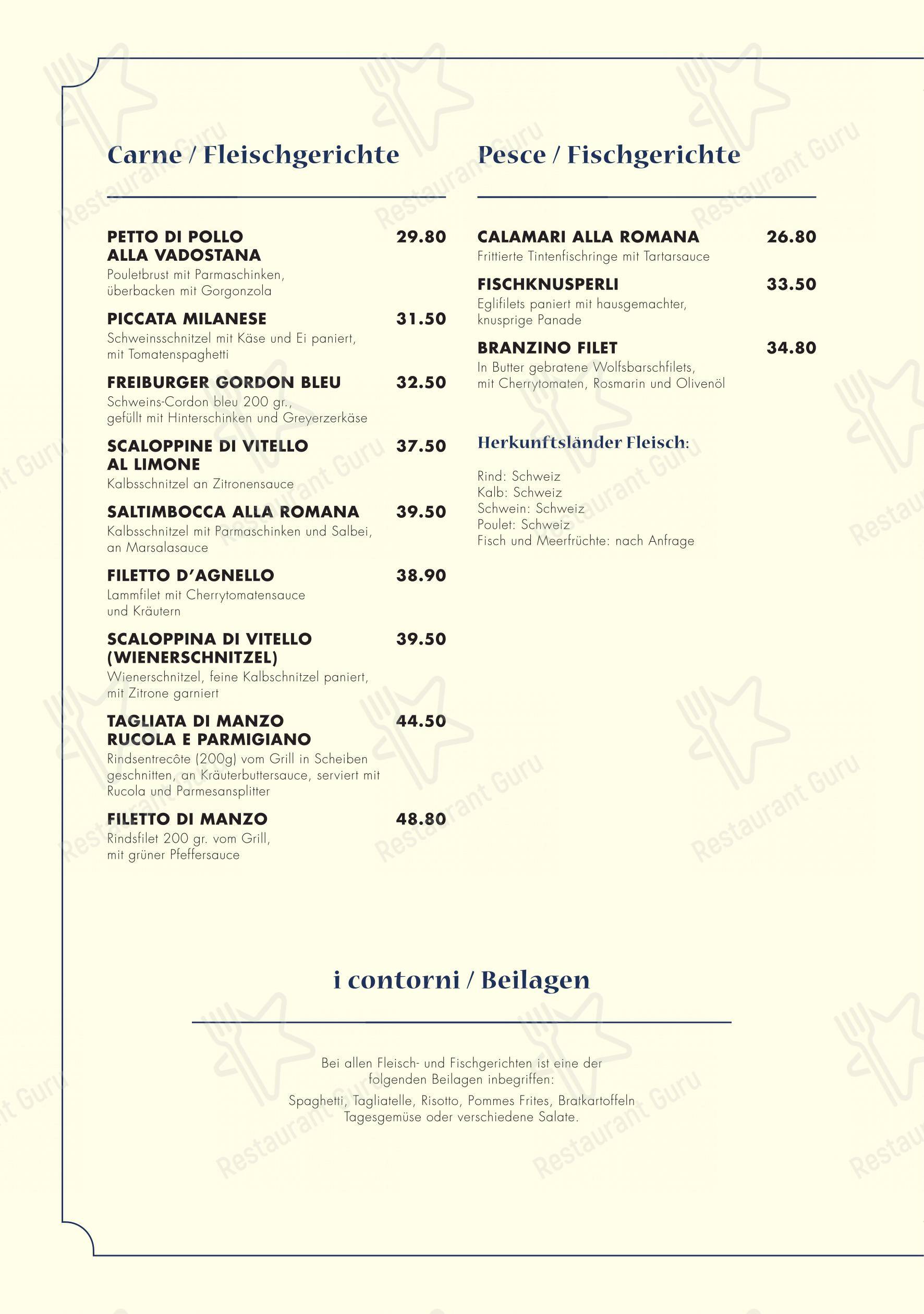 Speisekarte von Ristorante Il Brunello, Kehrsatz