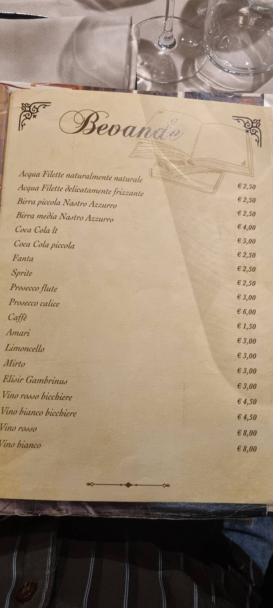 Menu da La Querida steakhouse, Roma, Viale del Circuito