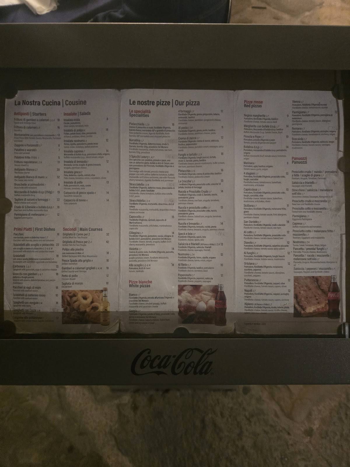 Menu at Ristorante Pizzeria Bianco, Trieste