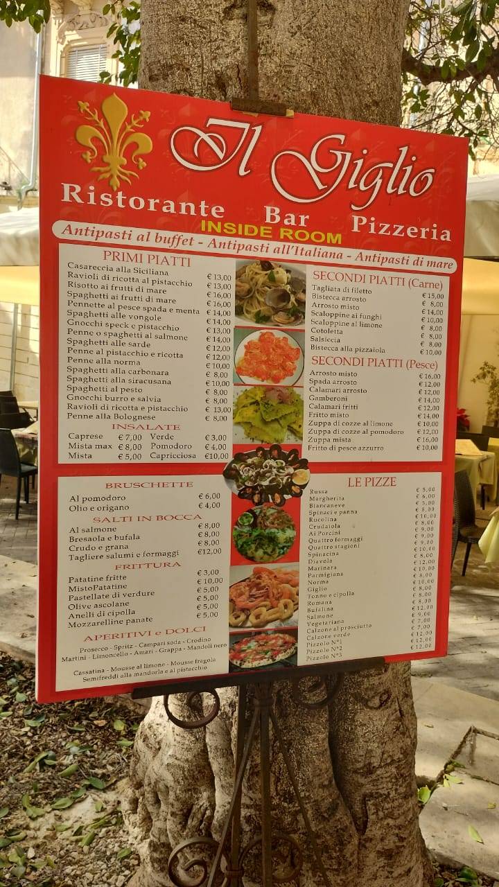 Menu da Ristorante Pizzeria il Giglio, Noto