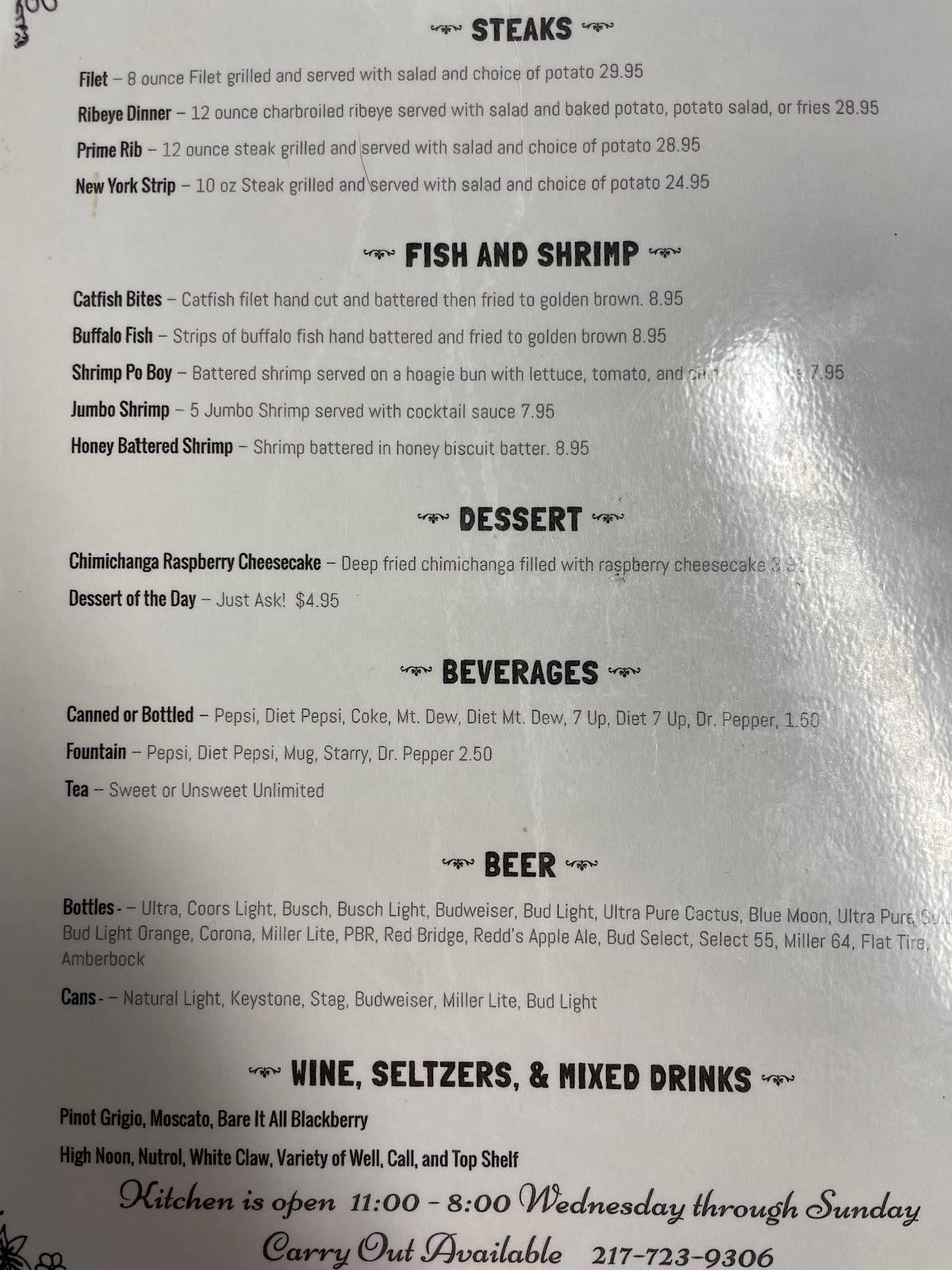 Menu at Riverbank pub & bar, USA