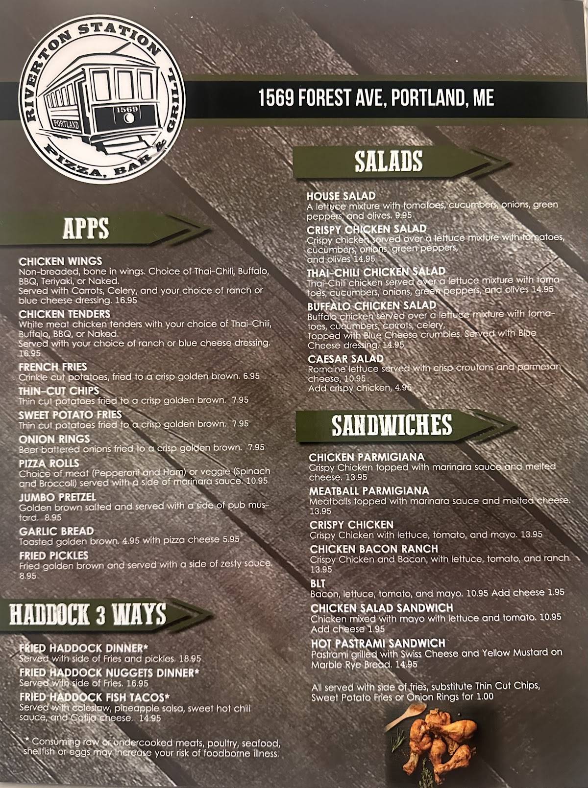 Menu at Riverton Station Pizza, Bar & Grill, Portland