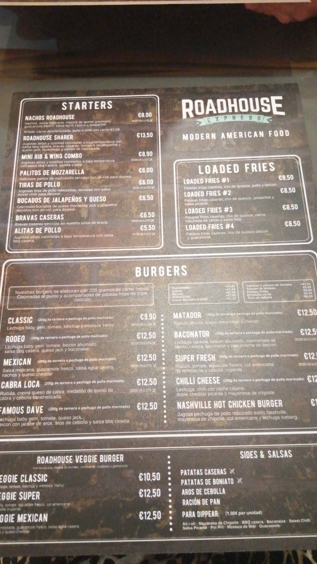 Carta del restaurante Roadhouse Express Reus, Reus