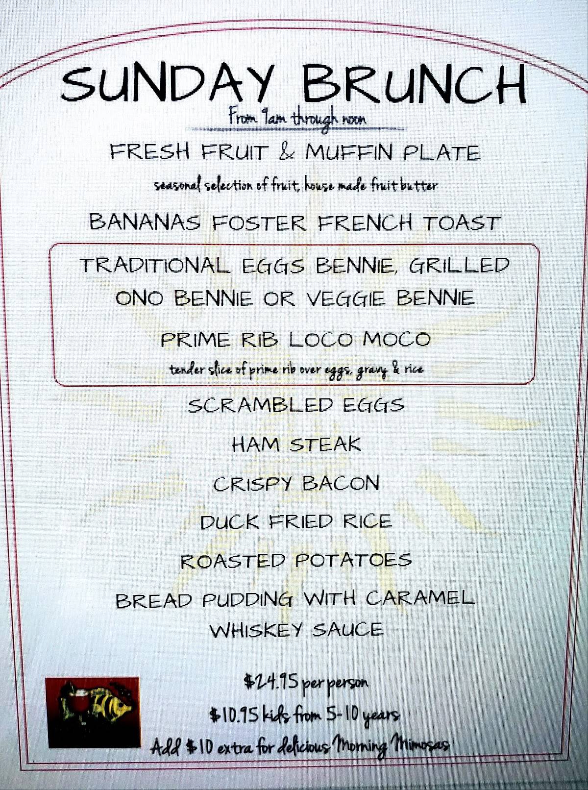 Menu at Rob's Good Times Grill pub & bar, Lihue