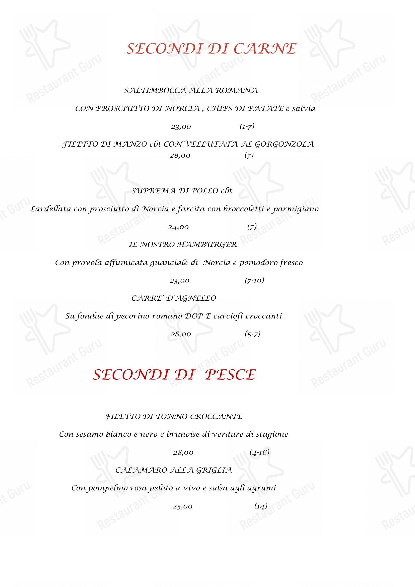 Menu at Ristorante Arlù, Rome, Borgo Pio