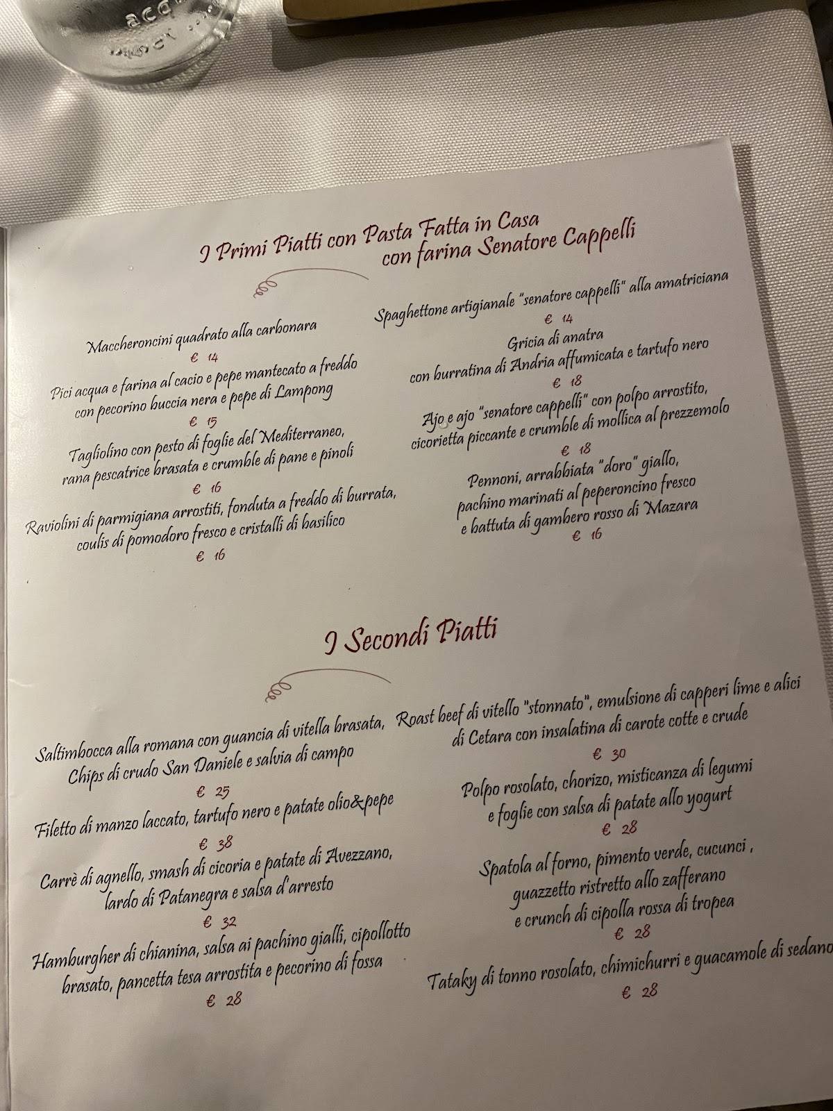 Speisekarte von Ristorante Puntarella, ROM