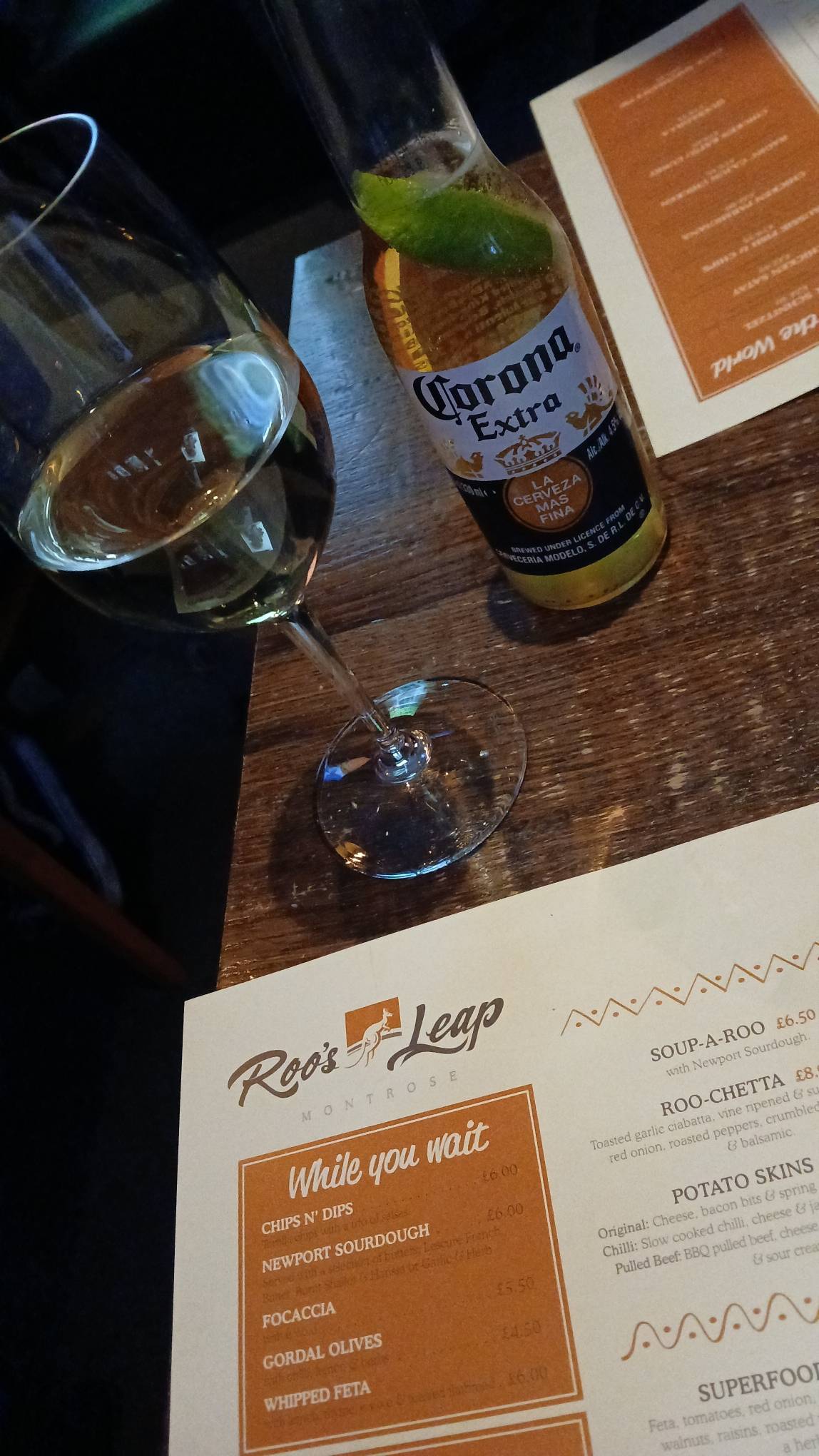 Menu at Roo's Leap montrose ltd. restaurant, Montrose