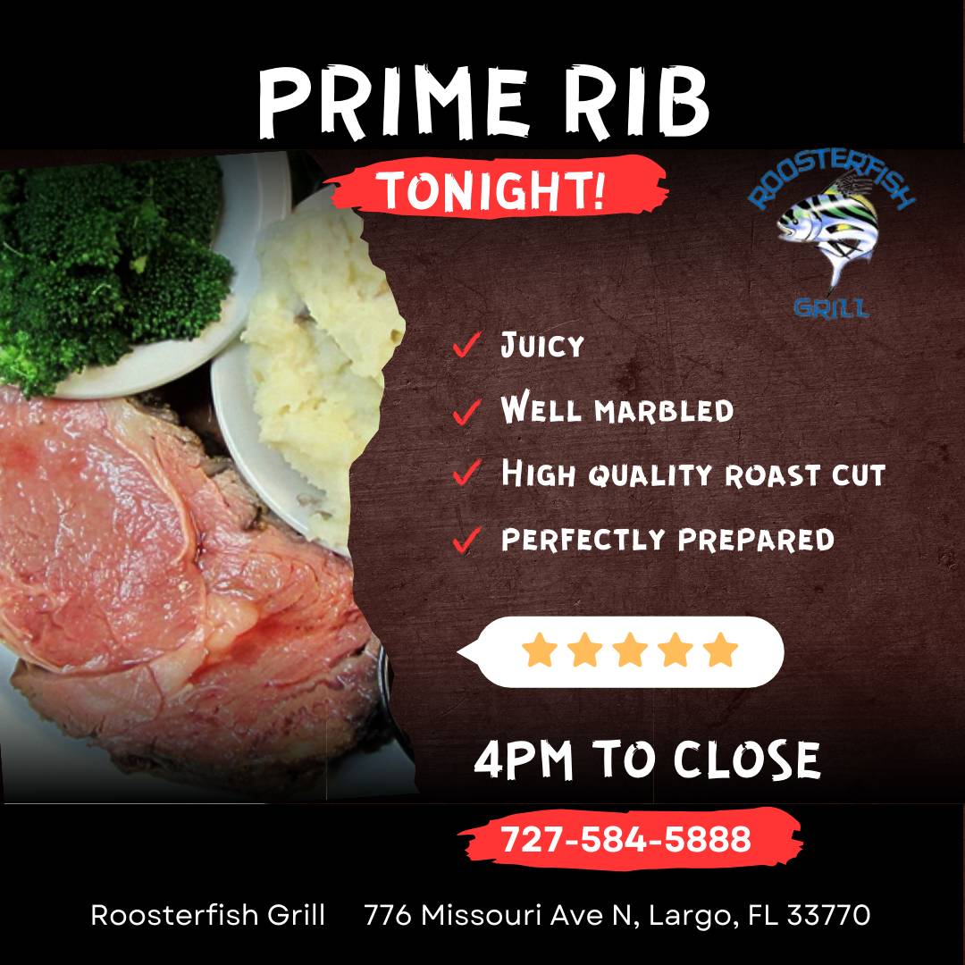 Menu at Roosterfish Grill pub & bar, Largo