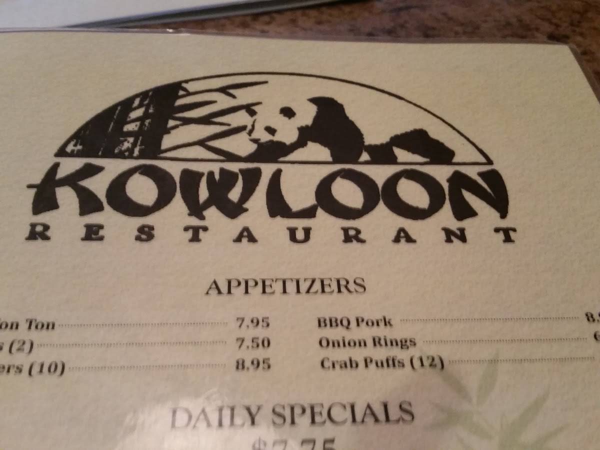 Menu at Kowloon Restaurant, Roseburg