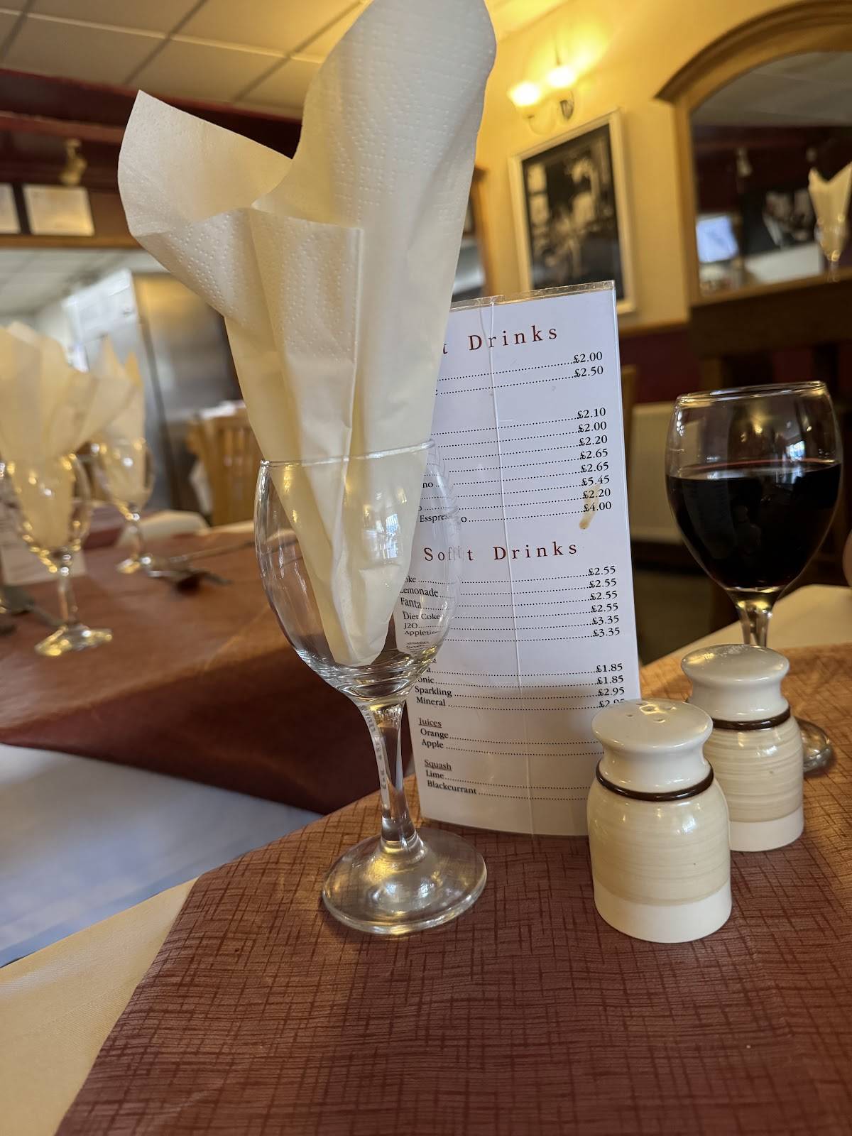 Menu at Rossini's Italian Restaurant, Rhyl