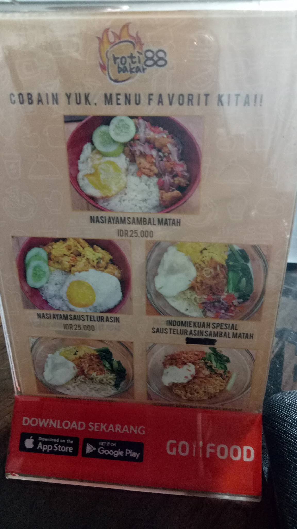 Menu at Roti Bakar 88 - Ruko Dalton restaurant, Curug Sangereng