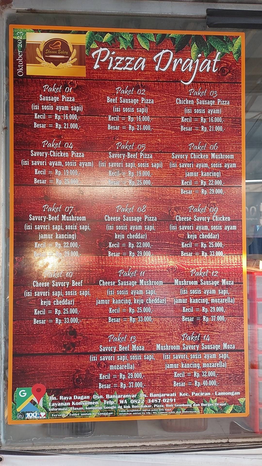 Carta de Roti Bakar, Dan Burger Drajat, Paciran
