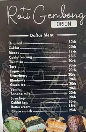 Carta de Roti GEMBONG ORION'fresh from the oven', Ambon