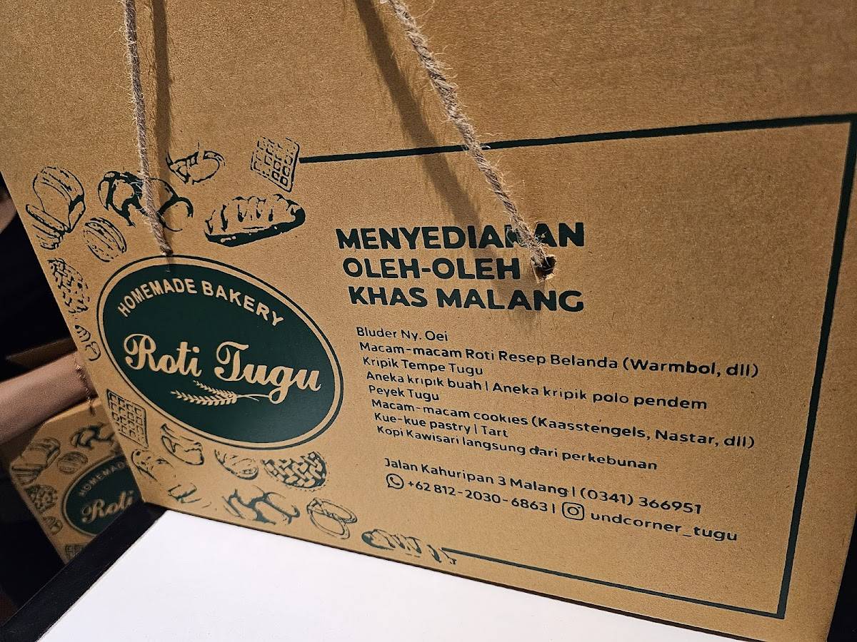 Carta de Roti Tugu Bakery, Malang