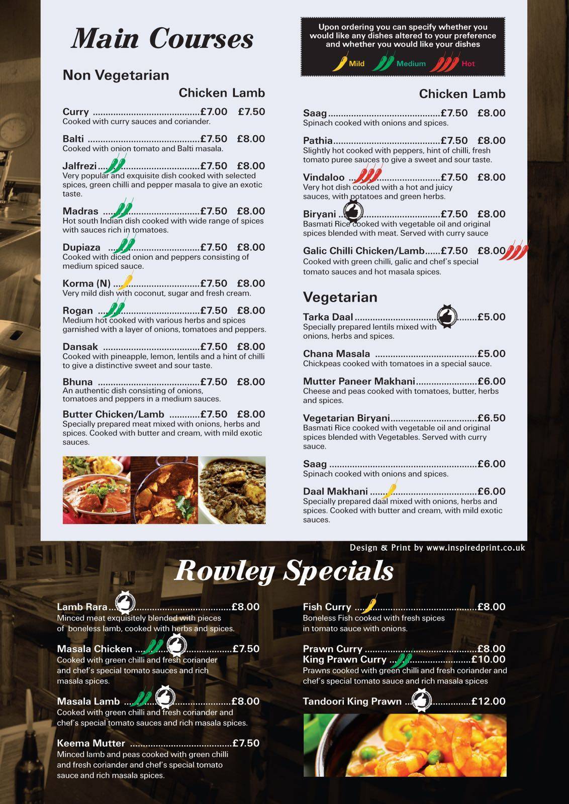 Menu at The Rowley Bar and Grill, Rowley Regis